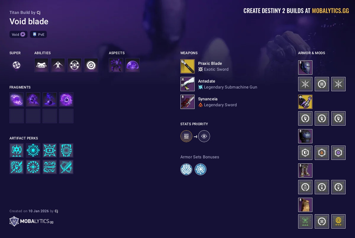 Void blade - Destiny 2 Void Titan Build by Cj