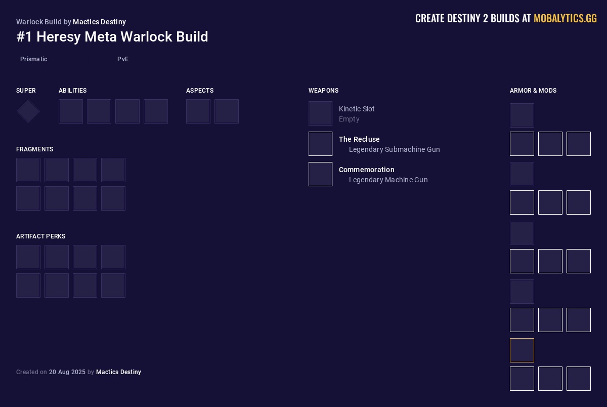 #1 Heresy Meta Warlock Build - Destiny 2 Prismatic Warlock Build by ...