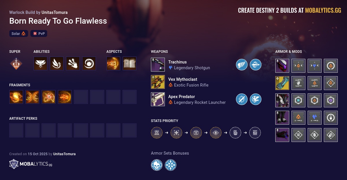 Born Ready To Go Flawless - Destiny 2 Solar Warlock Build by D2 ...