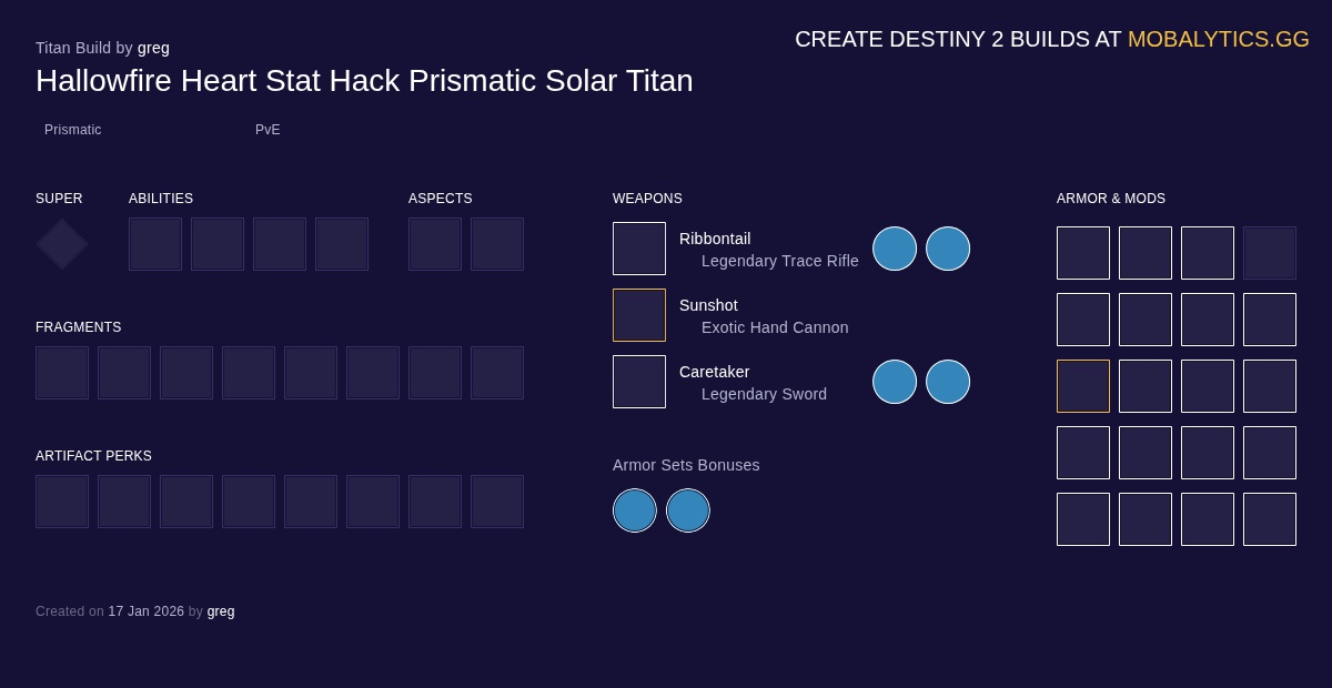 Hallowfire Heart Stat Hack Prismatic Solar Titan - Destiny 2 Prismatic Titan Build by greg