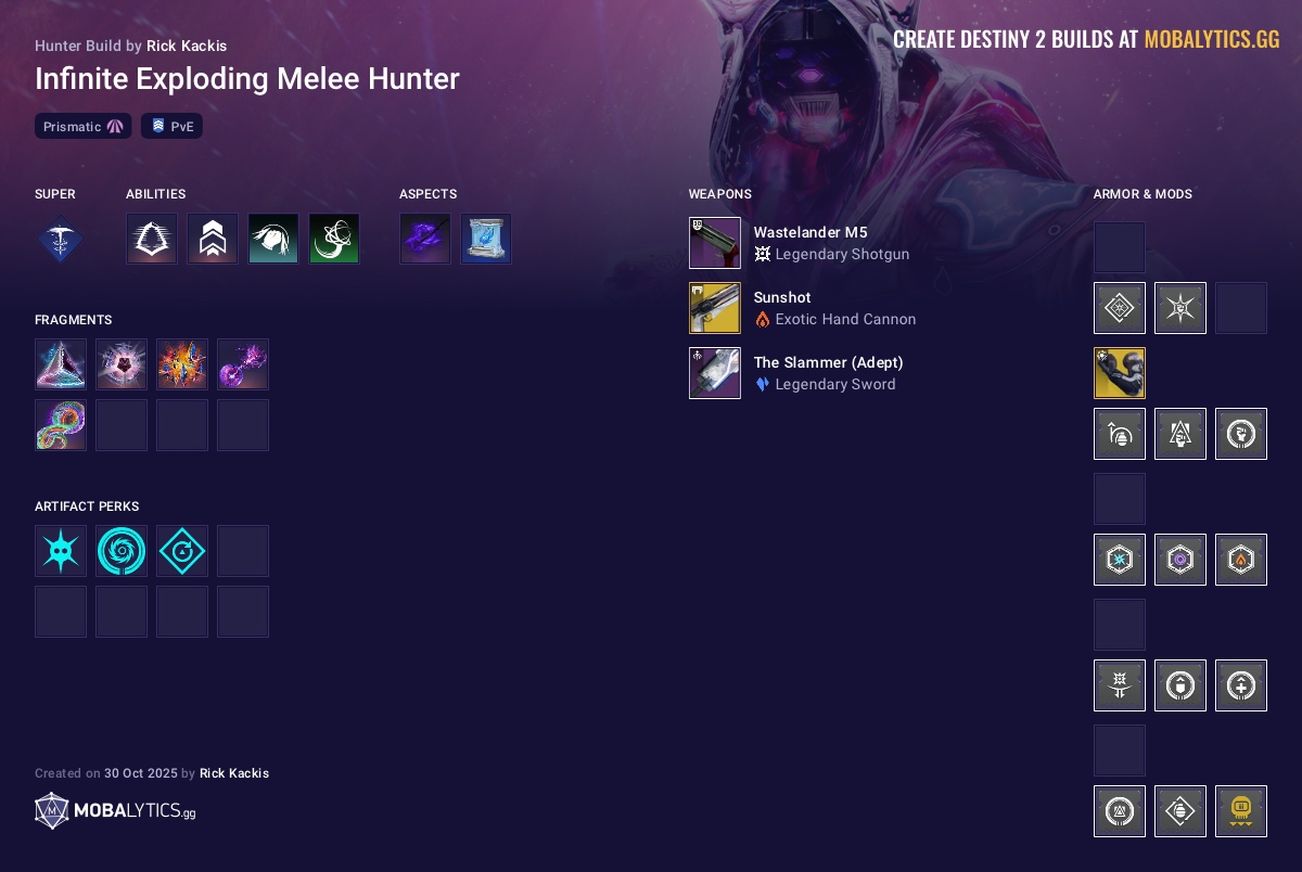 Infinite Exploding Melee Hunter - Destiny 2 Prismatic Hunter Build by ...