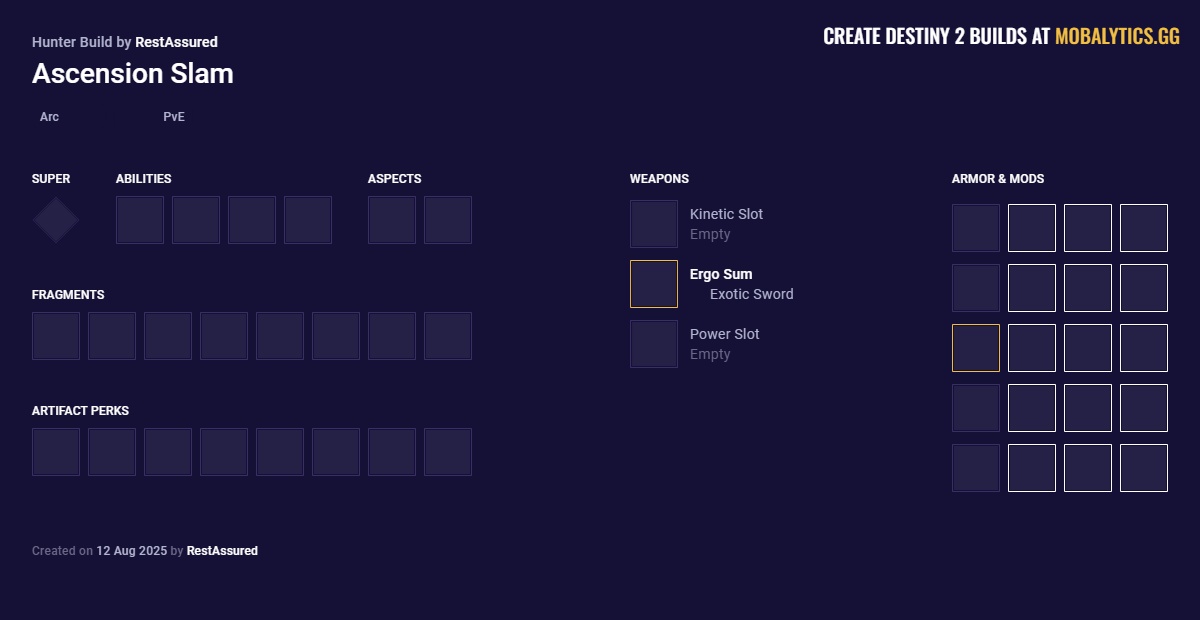 Ascension Slam - Destiny 2 Arc Hunter Build by RestAssured