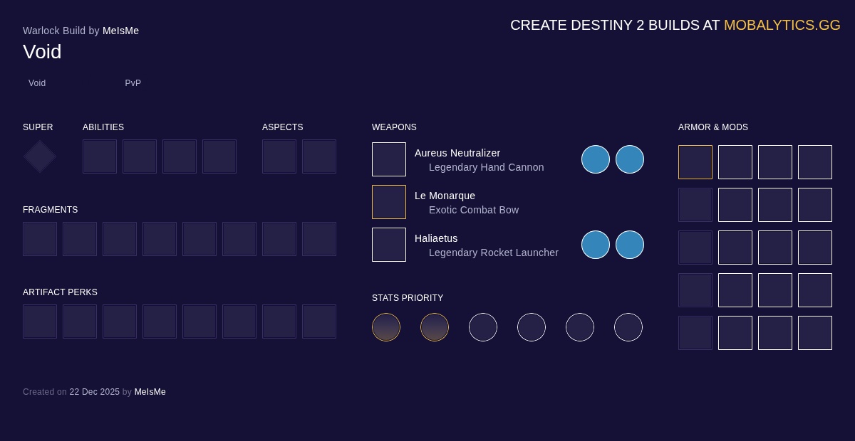 Void - Destiny 2 Void Warlock Build by MeIsMe