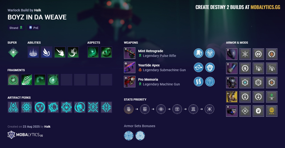 BOYZ IN DA WEAVE - Destiny 2 Strand Warlock Build by Halk