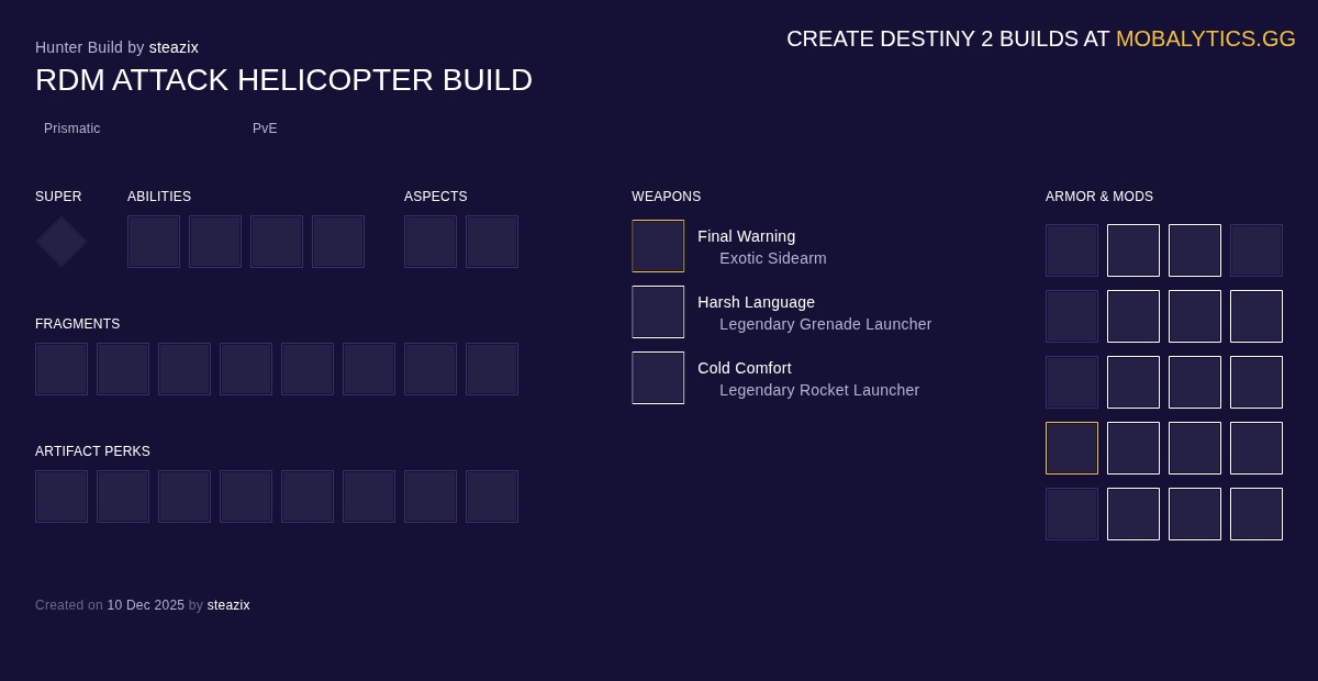 RDM ATTACK HELICOPTER BUILD - Destiny 2 Prismatic Hunter Build by steazix