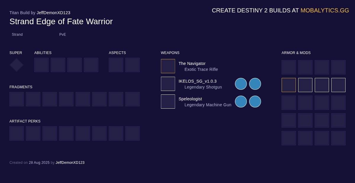 Strand Edge of Fate Warrior - Destiny 2 Strand Titan Build by ...