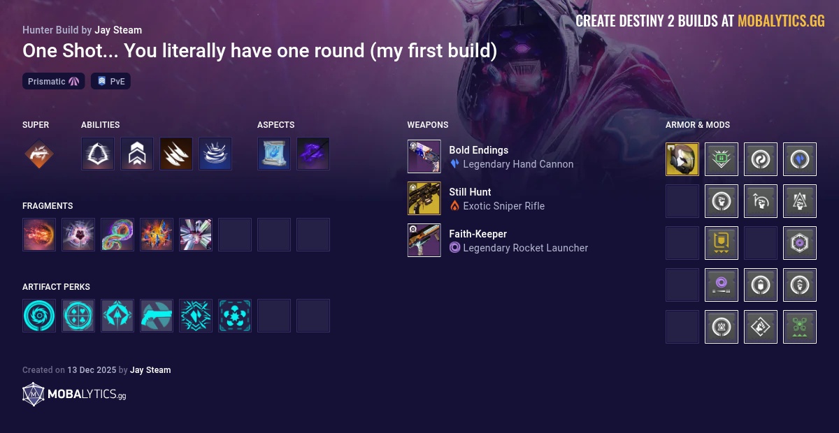 One Shot... You literally have one round (my first build) - Destiny 2 ...