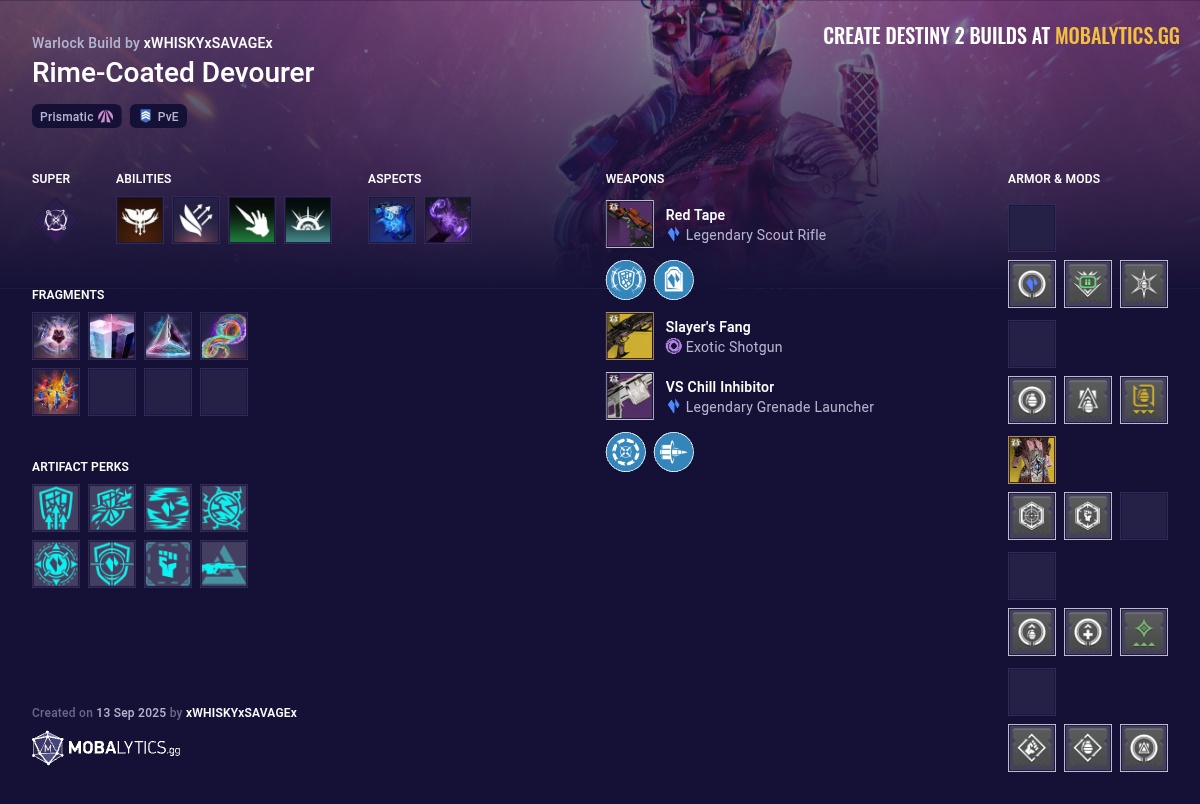 Rime-Coated Devourer - Destiny 2 Prismatic Warlock Build by xWHISKYxSAVAGEx
