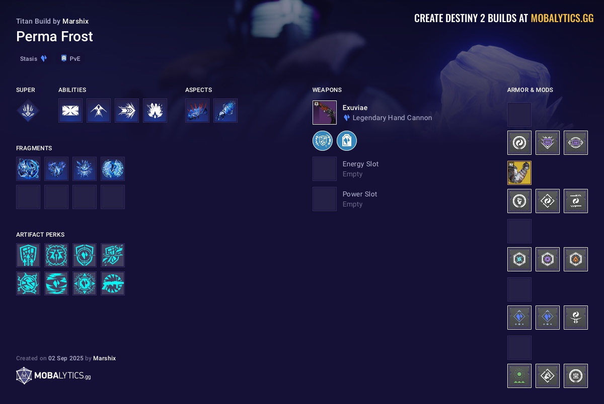 Perma Frost - Destiny 2 Stasis Titan Build by Marshix
