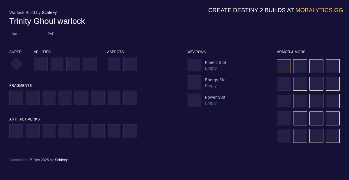 Trinity Ghoul warlock - Destiny 2 Arc Warlock Build by Schleey