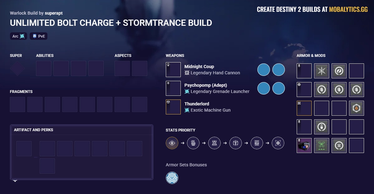 UNLIMITED BOLT CHARGE + STORMTRANCE BUILD - Destiny 2 Arc Warlock Build ...