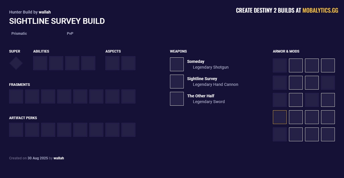 SIGHTLINE SURVEY BUILD - Destiny 2 Prismatic Hunter Build by wallah