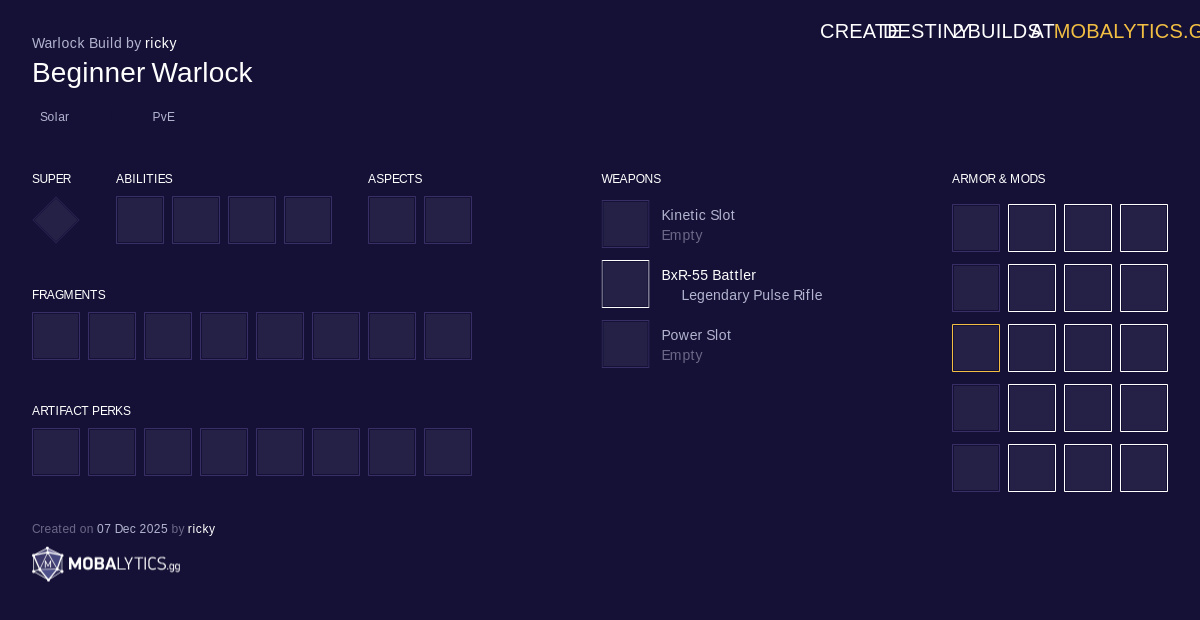 Beginner Warlock - Destiny 2 Warlock Build for PvE - Mobalytics