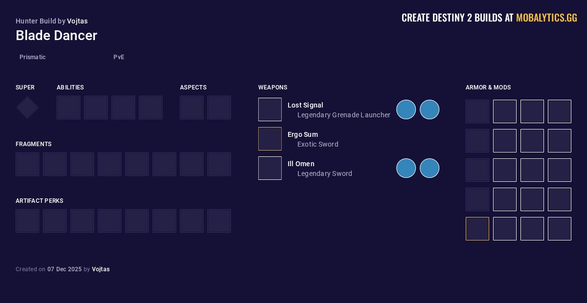 Blade Dancer - Destiny 2 Prismatic Hunter Build by Vojtas