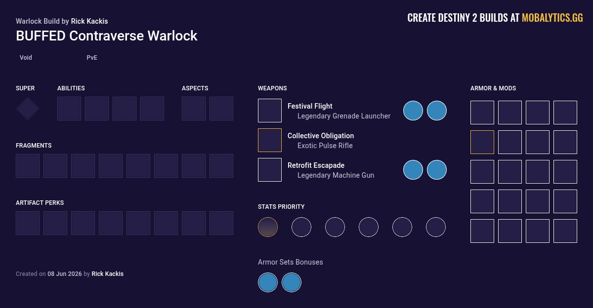 BUFFED Contraverse Warlock - Destiny 2 Void Warlock Build by Rick Kackis