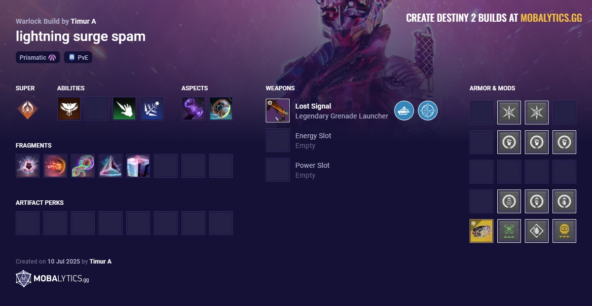 lightning surge spam - Destiny 2 Prismatic Warlock Build by Timur A