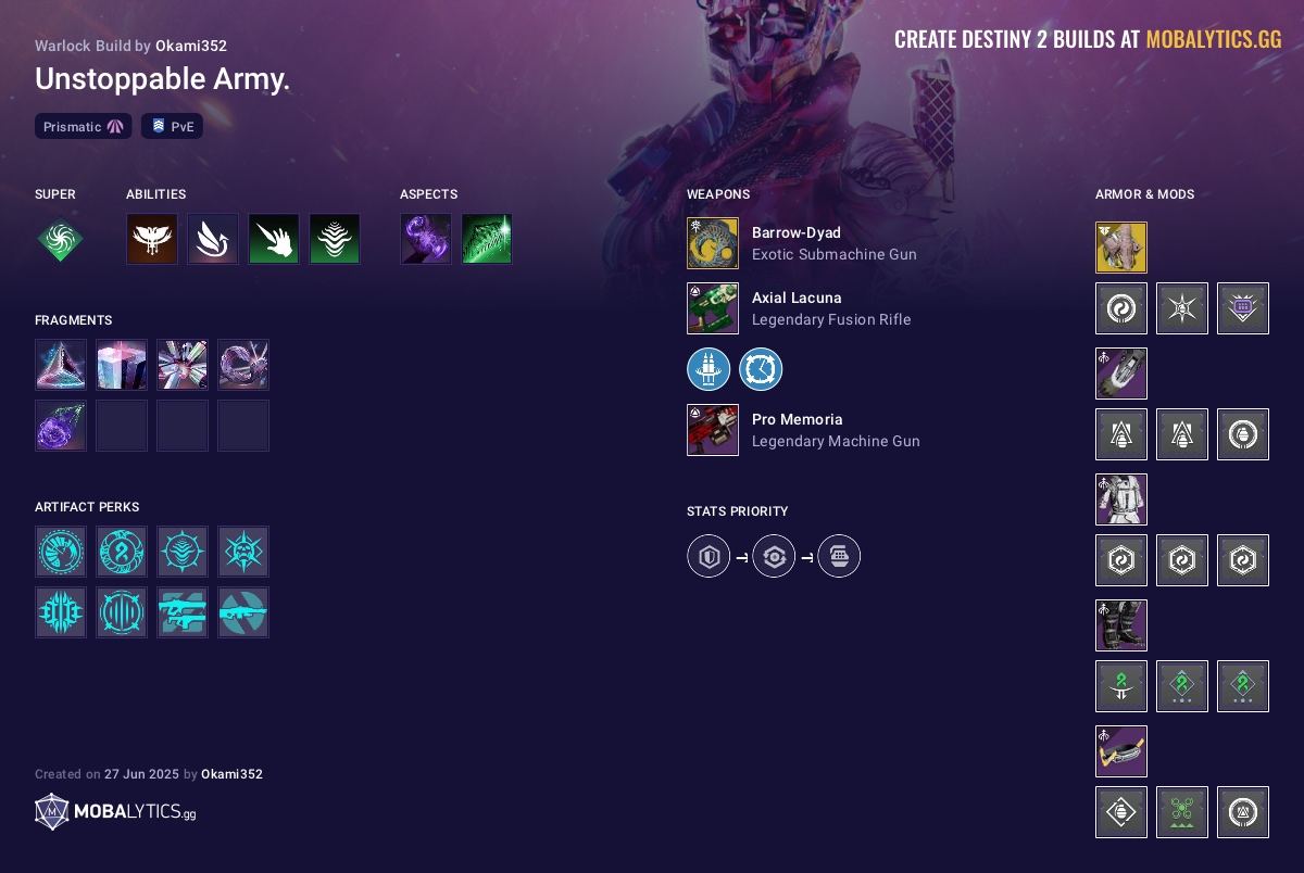 Unstoppable Army. - Destiny 2 Prismatic Warlock Build by Okami352
