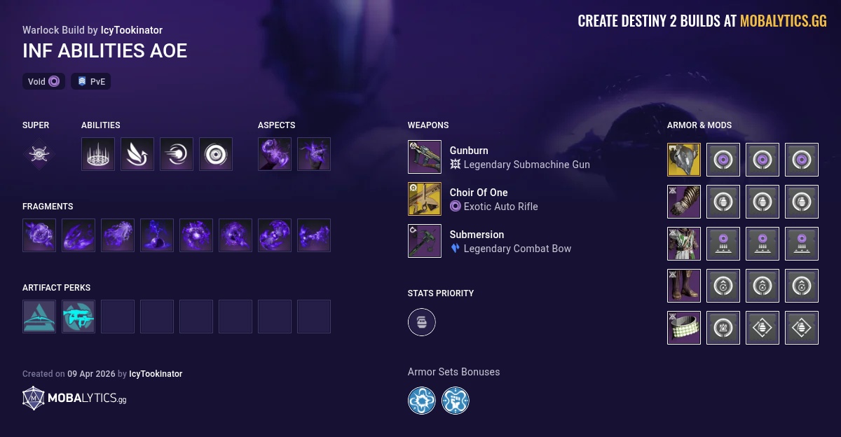 INF ABILITIES AOE - Destiny 2 Void Warlock Build by IcyTookinator